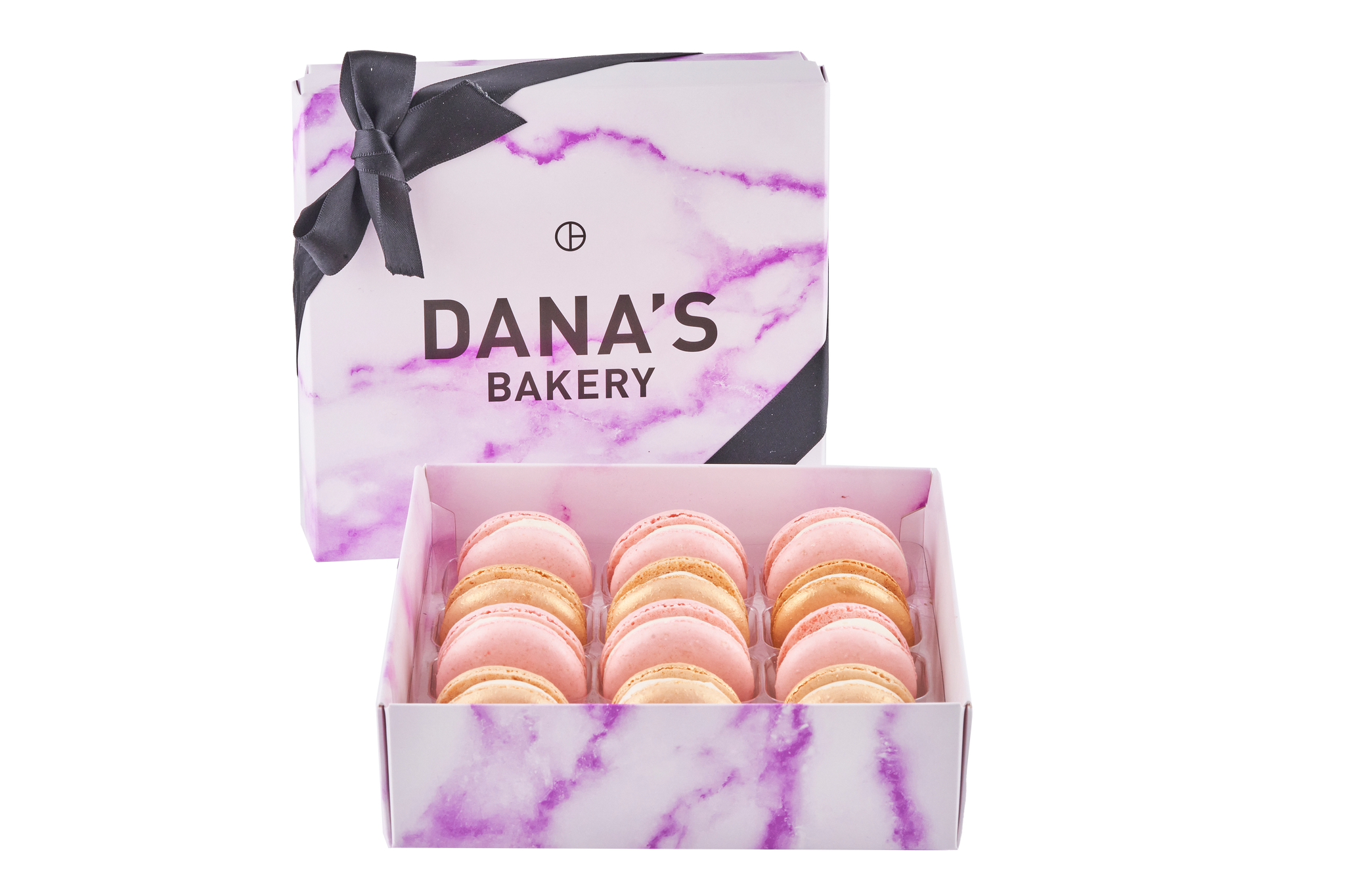 12 Macaron Variety Pack in Marble Gift Box | Dana's Bakery